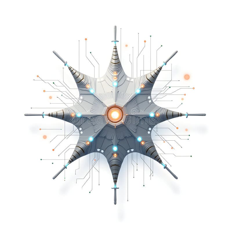 Futuristic Starburst a I Network Technology Intelligence Stock Illustration - Illustration of ...