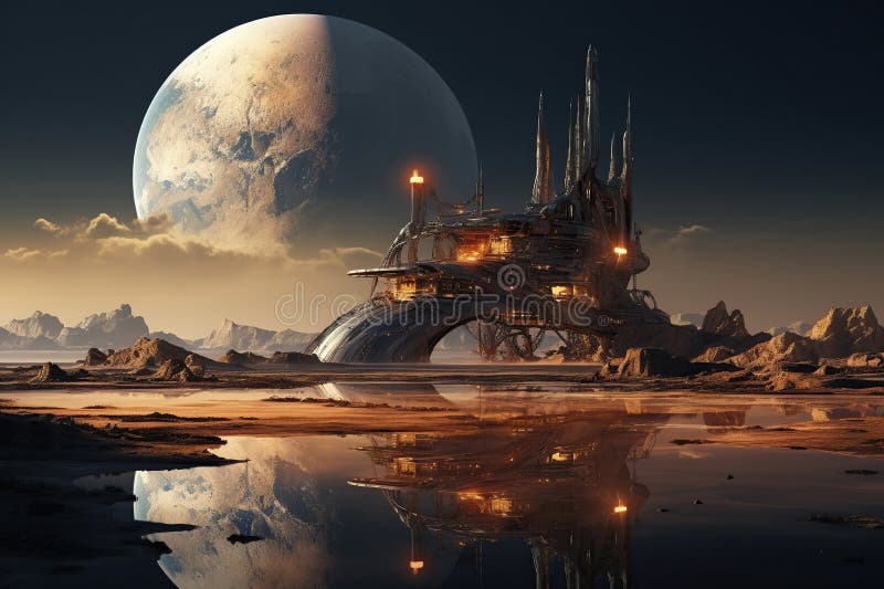 Futuristic Station of the Future for Mining on the Moon, Another Planet ... Futuristic Station of the Future for Mining on the Moon, Another Planet ...