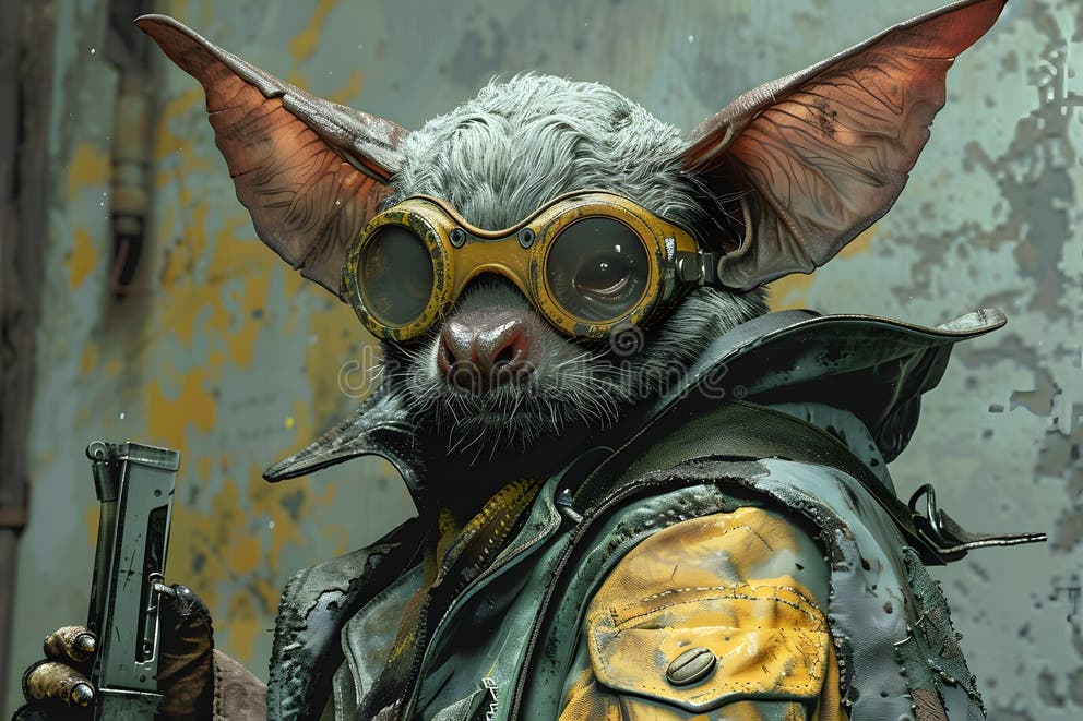 Futuristic Steampunk Bat Illustration. Generative AI Stock Illustration ...