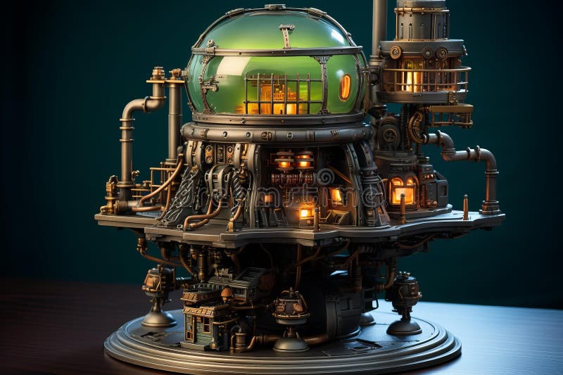 Futuristic Steampunk Nuclear Reactor. Generate AI Stock Image - Image ...