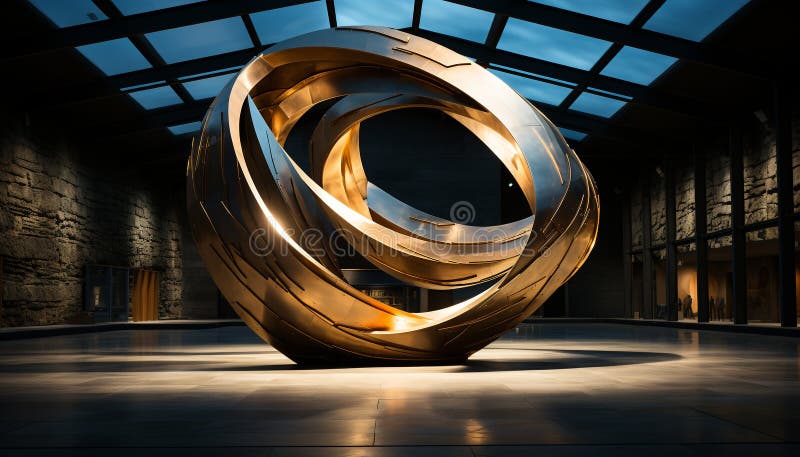 Futuristic Steel Factory Illuminates Dark Underground Space Generated ...