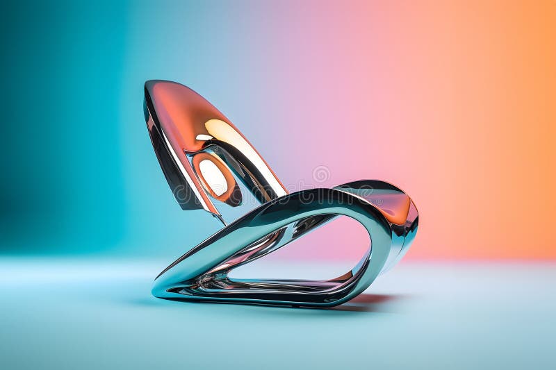 Futuristic Steel and Glass Chair in Studio Lighting. Generative AI ...