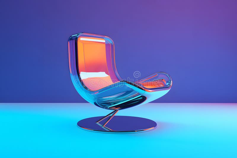 Futuristic Steel and Glass Chair in Studio Lighting. Generative AI ...