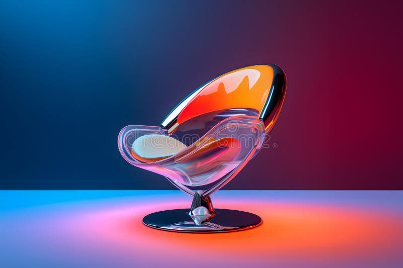 Futuristic Steel and Glass Chair in Studio Lighting. Generative AI ...