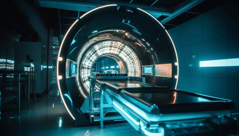 Futuristic Steel Machinery Illuminates Modern Underground Corridor ...