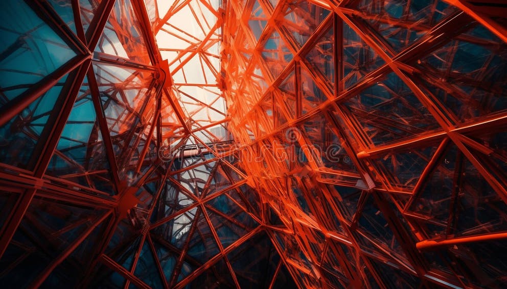 Futuristic Steel Skyscraper Built with Modern Geometric Shapes and ...