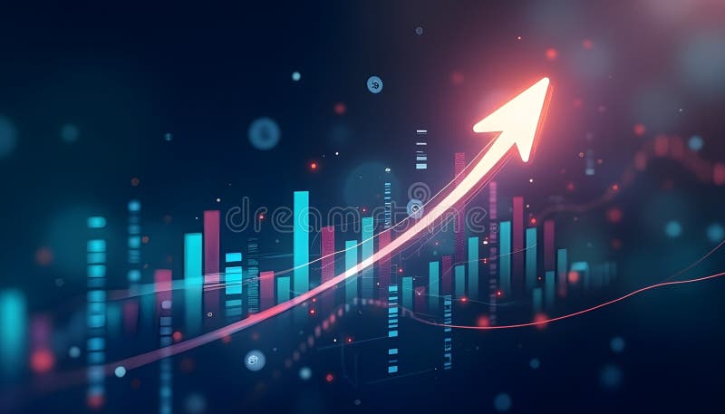 Futuristic Stock Market Growth - Vibrant Digital Transformation Chart ...