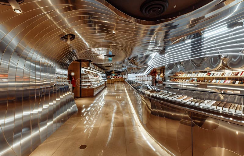 Futuristic Store Design with Curved Lines. Generative Ai Stock ...