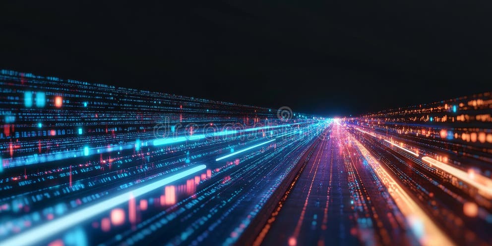 Futuristic Stream of Data Transmission Concept Showcasing Digital ...