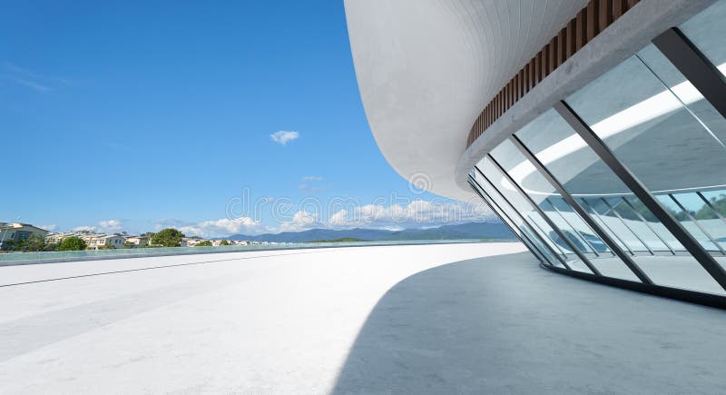 Futuristic Streamlined Design Building Exterior Stock Illustration ... Futuristic Streamlined Design Building Exterior Stock Illustration ...