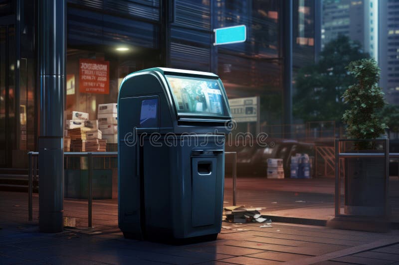 Futuristic Street Pod at Dusk Stock Image - Image of public, high ...