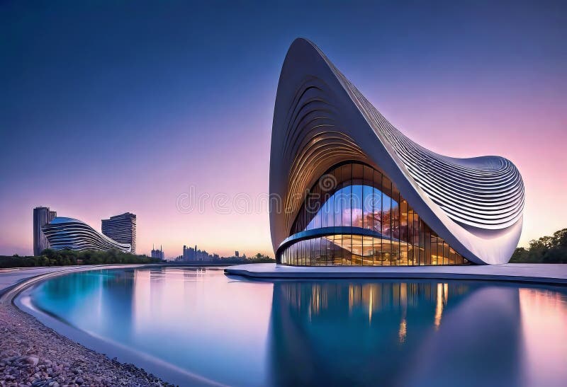 A Futuristic Striking Architectural Masterpiece, a Concrete Building ...