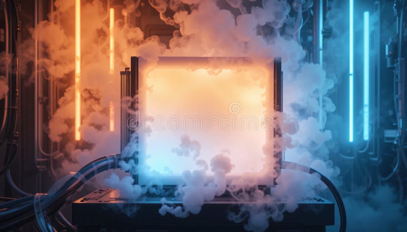 Futuristic Structure with Glowing Core Stock Illustration ...