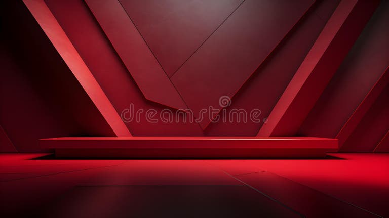 Futuristic Studio Background in Ruby Colors. Elegant Room for Product Presentation Stock ...