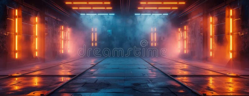 Futuristic Studio Stage in Underground Ware 053 Stock Photo - Image of ...