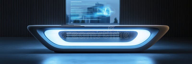Futuristic Study Desk Featuring Advanced Augmented Reality Holograms ...