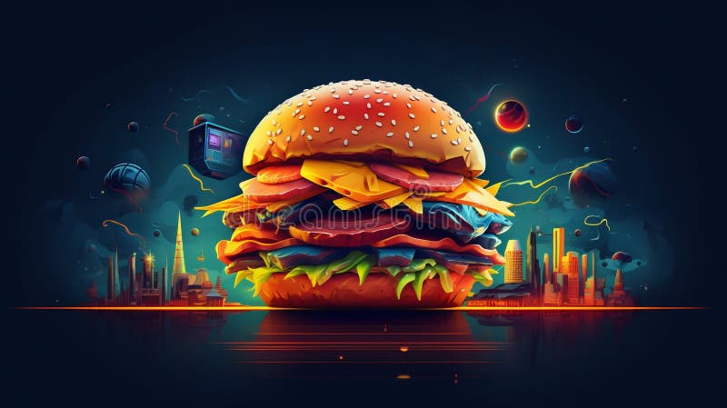 Futuristic Burger Stock Illustrations – 131 Futuristic Burger Stock ...