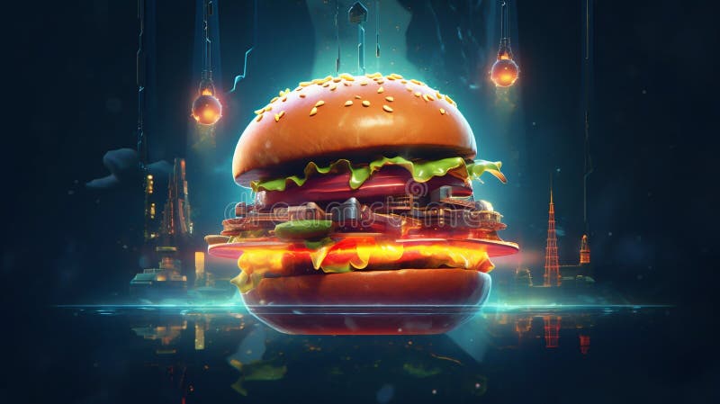 Futuristic Burger Stock Illustrations – 131 Futuristic Burger Stock ...