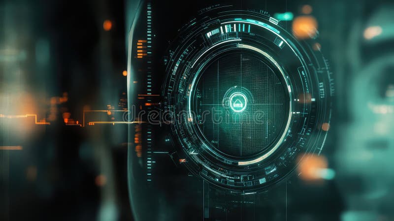 Futuristic Stylized Animation of Biometric Scanner Stock Illustration ...