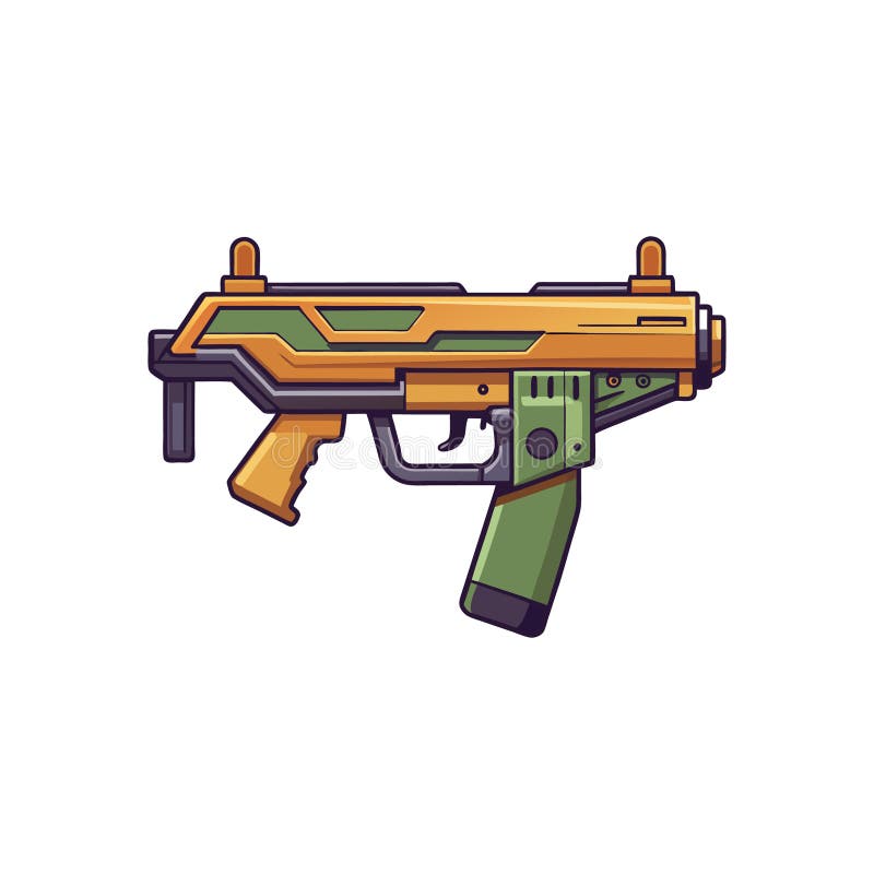 Futuristic Submachine Gun Digital Illustration in Vector Format Stock ...