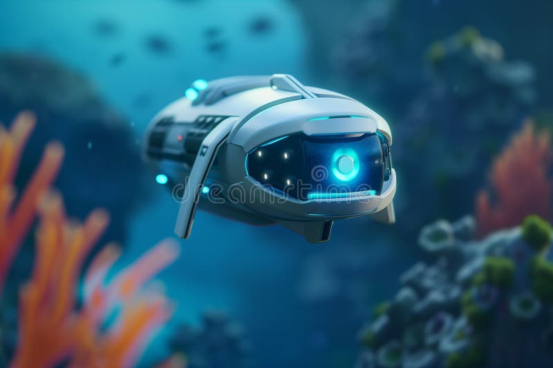 Futuristic Submarine Drone Equipped Artificial Intelligence Underwater ...