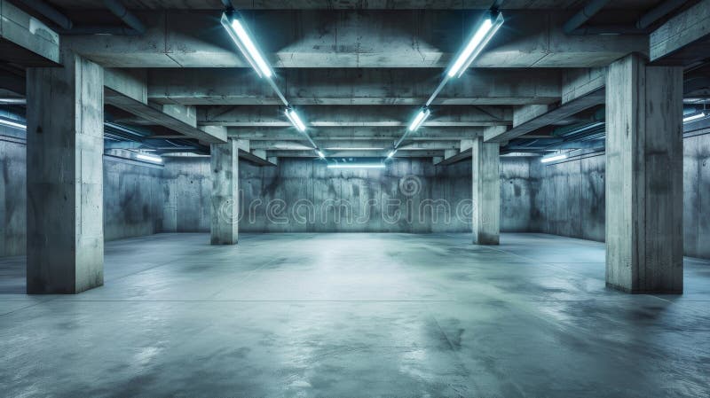 Futuristic Subway Station Corridor with LED Lights Stock Image - Image ...