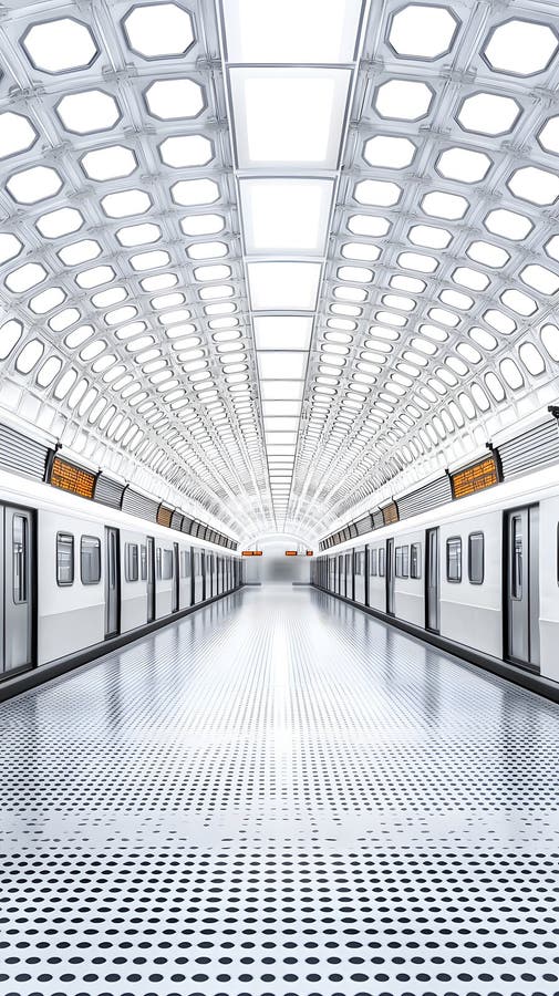 Futuristic Subway Station Interior Design Stock Photo - Image of ...