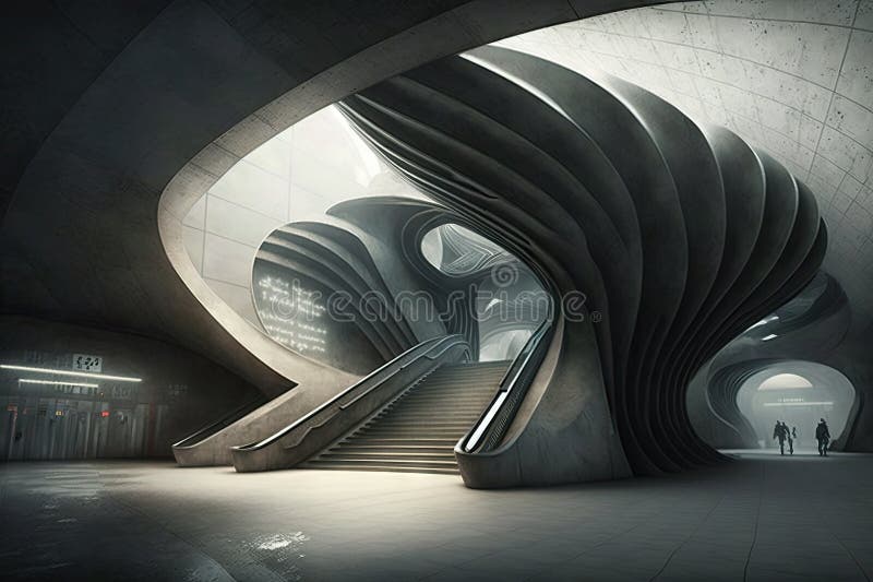 Futuristic Subway Station with Sleek Design and Advanced Technology ...