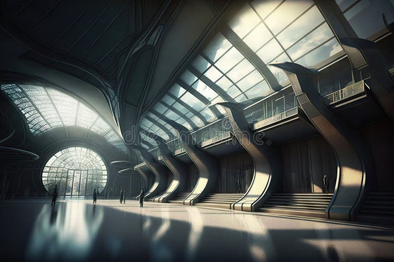 Futuristic Subway or Train Station with Sleek and Modern Design ...