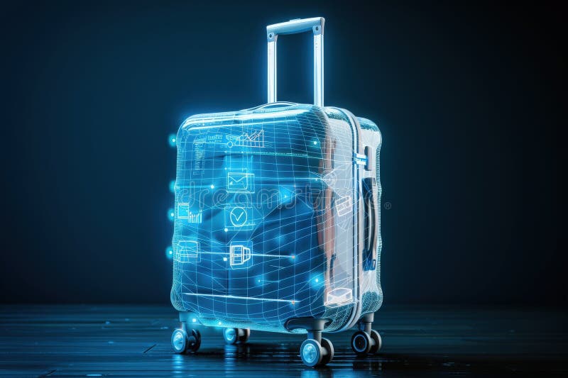 Innovative Smart Suitcase with Holographic Features in a Futuristic ...