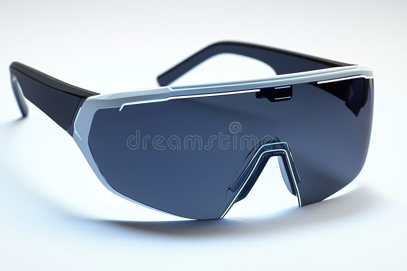 Futuristic Sunglasses Resting on White Surface Stock Image - Image of ...
