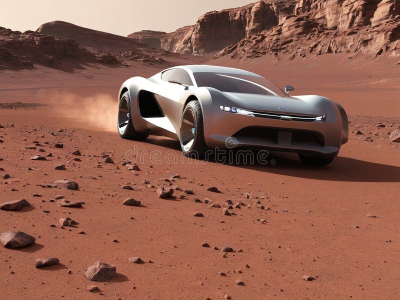 A Futuristic Supercar Driving on Mars - Generated by Ai Stock ...