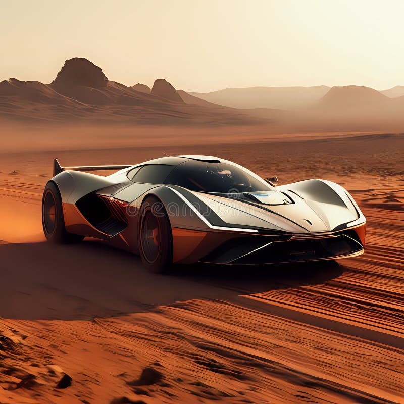 A Futuristic Supercar Driving on Mars - Generated by Ai Stock ...