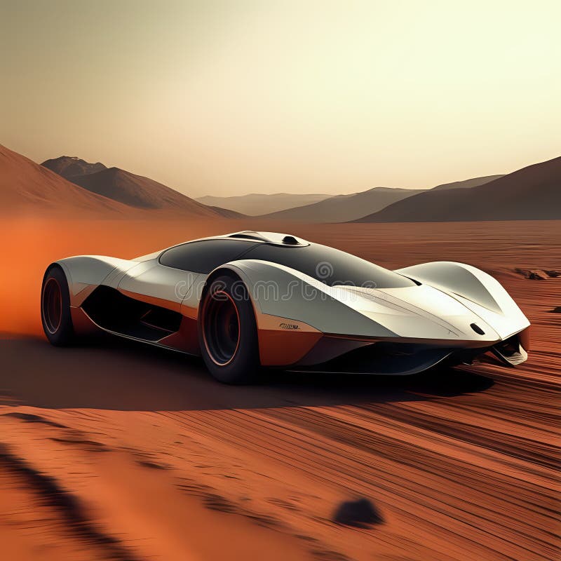 A Futuristic Supercar Driving on Mars - Generated by Ai Stock ...