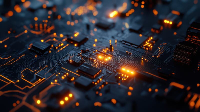 Futuristic Supercomputer with Glowing Circuits and Advanced Processing ...