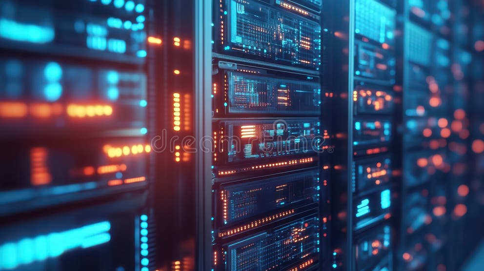 Futuristic Supercomputer with Glowing Circuits and Advanced Processing ...