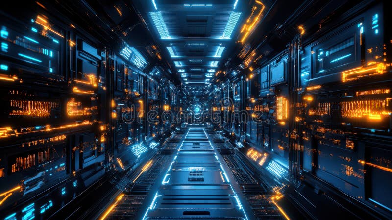 Futuristic Supercomputer with Glowing Circuits and Advanced Processing ...
