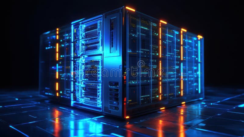 Futuristic Supercomputer with Glowing Circuits and Advanced Processing ...