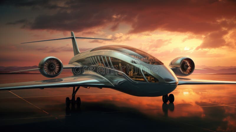 Futuristic Supersonic Jet Plane Flying at High Altitude in the Sky ...