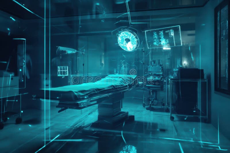 Futuristic Medical Operating Room Holographic Displays Advanced ...