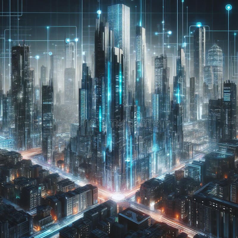 Futuristic Surveillance with Cyber Secured Skyscrapers Ai Generated ...