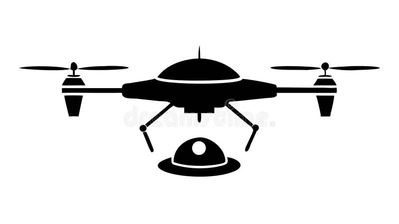 Futuristic Surveillance Drone, Symbolizing Advanced Aerial Tech, Vector ...