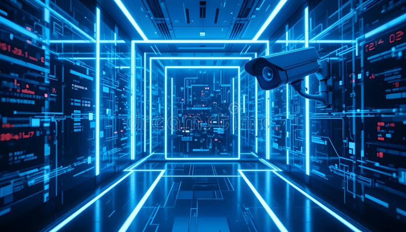 Futuristic Surveillance Environment with High-Tech Security Camera and ...