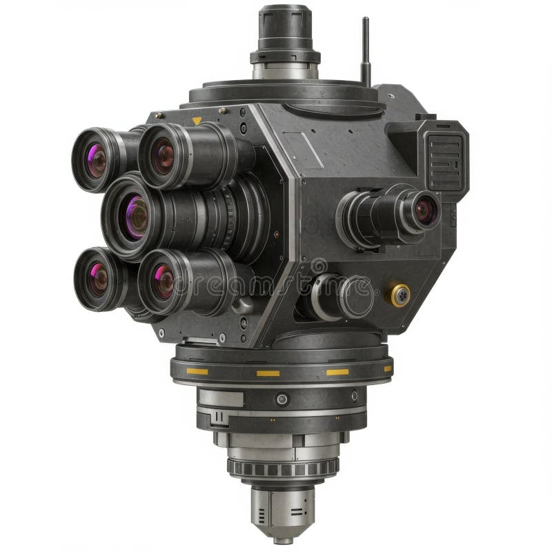 Futuristic Surveillance System with Multiple Cameras Stock Illustration ...