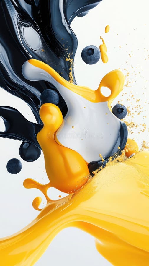 Futuristic Swirl of Vibrant Fruit Textures with Dynamic Color Interactions. Generative AI Stock ...