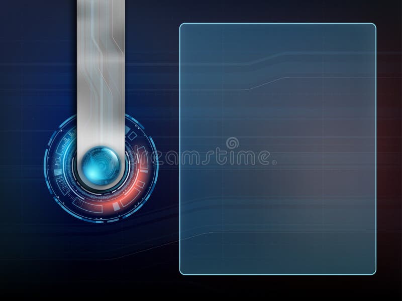 Red Futuristic Switch Button with Frame Infographics. Technology Stock ...