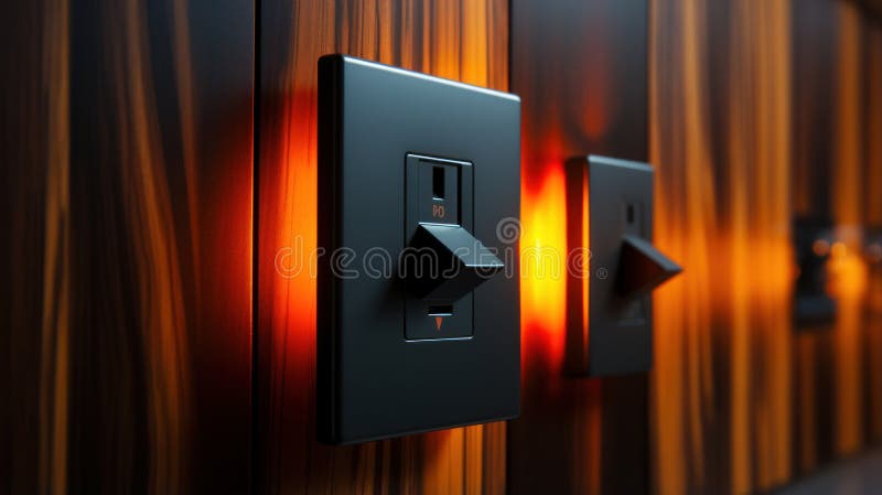 Futuristic Switch Gray on the Wall Plastic Mechanical Switch. Light ...