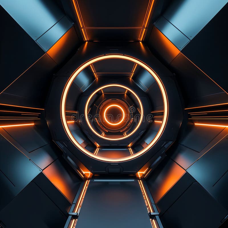 Futuristic Symmetrical Design with Central Circular Element and ...