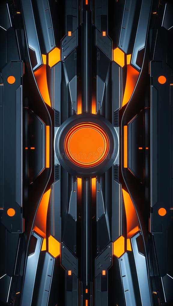 Futuristic Symmetrical Design with Central Circular Element and ...