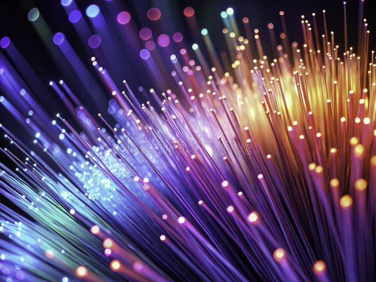 A Futuristic Symphony of Light Abstract Optical Fiber Beams Illustrate ...